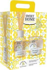 Sweet Home dárková sada difuzér a svíčka ve skle Slaměnka