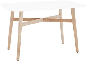 Kondela Jídelní stůl, bílá/přírodní, 120x80 cm, CYRUS 2 NEW