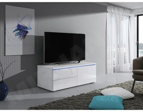 TV stolek Cleo XI P, Barva: bílá / bílý lesk