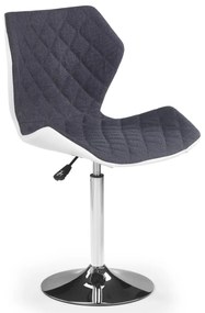 Prošívaná kancelářská židle Eko kůže Bílo-popelavá LIVA