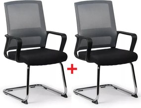 B2B Partner Konferenční židle LOW 1+1 ZDARMA, šedá