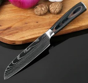 Kuchyňský Santoku nůž 5" XITUO SAGA ocel 7CR17 440C