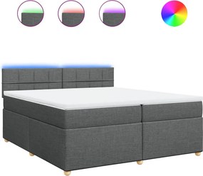 Box spring postel s matrací tmavě šedá 200x200 cm textil 3289088