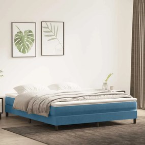 Postel Box Spring bez matrace Dark Blue 180x220 cm samet 3315889