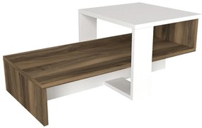 Designový konferenční stolek Jaivan 80 cm bílý / ořech