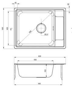 Deante ZEO_011B - Kuchyňský dřez SOUL 50x63 cm satin