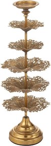 Zlatý kovový svícen ve tvaru stromku Tree Flower M – 22*22*62 cm