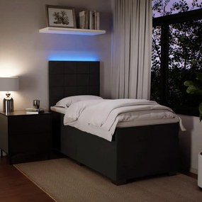 Box spring postel s matrací černá 100x200 cm samet 3293136