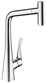 Hansgrohe Metris Select M71- Páková kuchyňská baterie 320, Eco, vytahovatelný výtok, 1jet, chrom 14786000