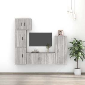5dílný set TV skříněk šedý sonoma kompozitní dřevo