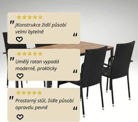 Vikio Zahradní ratanový set 140x80 pro 4 osoby DT255-P2 přirodní