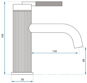 Rea Argon, umyvadlová baterie h-165, zlatá lesklá, REA-B7800