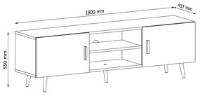 Brillo - TV stolek RTV - dub ribeck/bílá