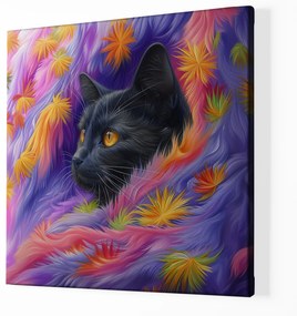 Obraz na plátně - Kočka zachumlaná FeelHappy.cz Velikost obrazu: 120 x 120 cm