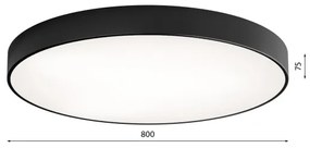 LED Stropní svítidlo CLEO LED/96W/230V 4000K pr. 80 cm černá