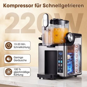 Costway 1,5 L Slush stroj s kompresorem Stroj Slushie s LED dotykovým ovládáním