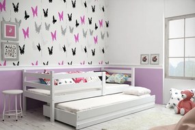 Dětská postel Eryk 2 s přistýlkou 200x90 Bílá/zelená