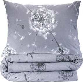 Flanelové ložní povlečení PAMPELIŠKA šedá