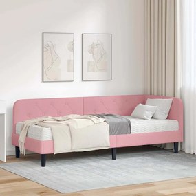 Rohový rám postele Růžová 80 x 200 cm samet 3394137