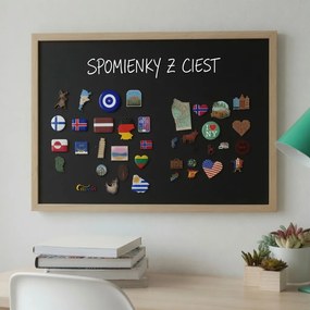 Toptabule.sk  Černá tabule na magnetky v dřevěném přírodním rámu CLASSIC 150x100 cm