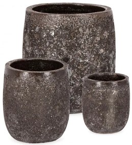 BIZZOTTO Set 3 květináčů DUYEN hnědý