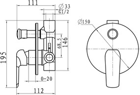 Novaservis Nobless Tina - Vanová baterie pod omítku s přepínačem, chrom, 38050R,0