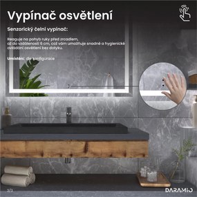 Zrcadlo do koupelny s LED osvětlením F2