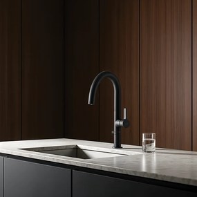 Laveo Pureco, vysoká dřezová baterie s připojením na filtr vody, černá matná, LAV-BPU_798D