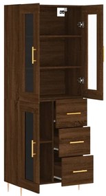 Skříň highboard hnědý dub 69,5 x 34 x 180 cm kompozitní dřevo - Default Title