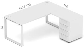 NABYTEK-DESIGNOVY.CZ - DEBZ11O - Kancelářská sestava EPIC Z11 O, volitelná délka stolu 160/180cm, dub/černá