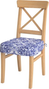 Sedák na židli IKEA Ingolf barva modrá látka vzorované