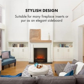 Klarstein Biel, konstrukce krbu, elegantní design, MDF, bílá