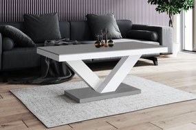 Konferenční stolek Coral mini, šedý + bílý lesk