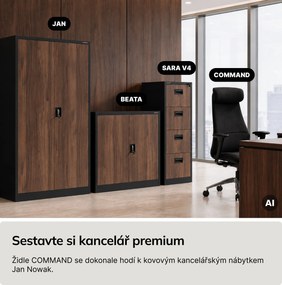 Křeslo kancelářské čalouněné ředitelské černé: COMMAND
