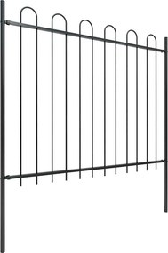 Zahradní plot s obloukem nahoře ocelový 337 x 150 cm černý 277675