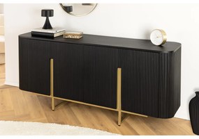 Massive home | Ručně vyrobená komoda GATSBY 160cm retro styl mango, černá zlatá
