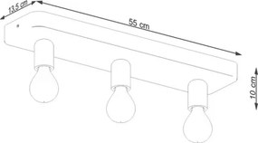 Stropní svítidlo SOLLUX TAVO 3 E27 3x15W bez žárovky SL.1158