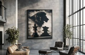 Královský tah - obraz - Síla lva a strategie šachu 26 - 50 x 70 cm - 649 Kč