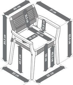 Tchibo - Stohovatelná zahradní židle s textilním výpletem - barva: šedá