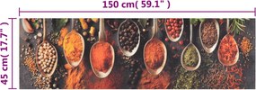 Kuchyňský koberec omyvatelný Lžíce a koření 45 x 150 cm samet 136543