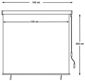 Vertikální markýza, 1,3*2,5m, šedá