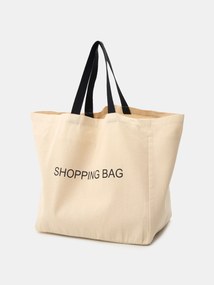 Sinsay - Bavlněná shopper taška s nápisem - krémová