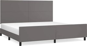 Rám postele s čelem šedý 200x200 cm umělá kůže 3125473