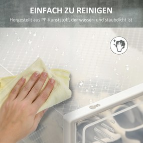 HOMCOM Botník DIY zásuvný s 8 přihrádkami, obdélníkový botník, plast, průhledný, 25x35x19cm| Aosom