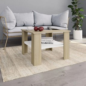 vidaXL Konferenční stolek 60 x 60 x 42 cm dřevotříska [800215] Barva: bílá s vysokým leskem