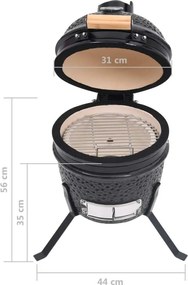 vidaXL Zahradní gril a udírna 2 v 1 Kamado keramický 56 cm [316093] Barva: Zelená