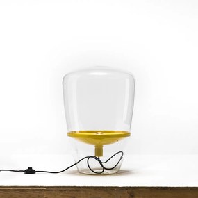 Skleněná stolní a podlahová lampa Balloons Dekor: Transparentní sklo / Citrónově žlutý reflektor, Rozměr: ø 285 x 400 mm