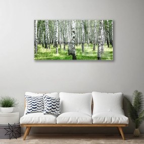 Obraz na skle Les Tráva Rostlina Příroda 125x50 cm