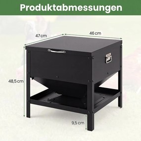 Costway Pozinkované krmítko pro drůbež 56 l s výklopným víkem