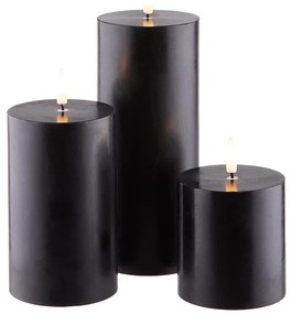 NORDIC LIGHT LED Svíčky 3 ks - černá